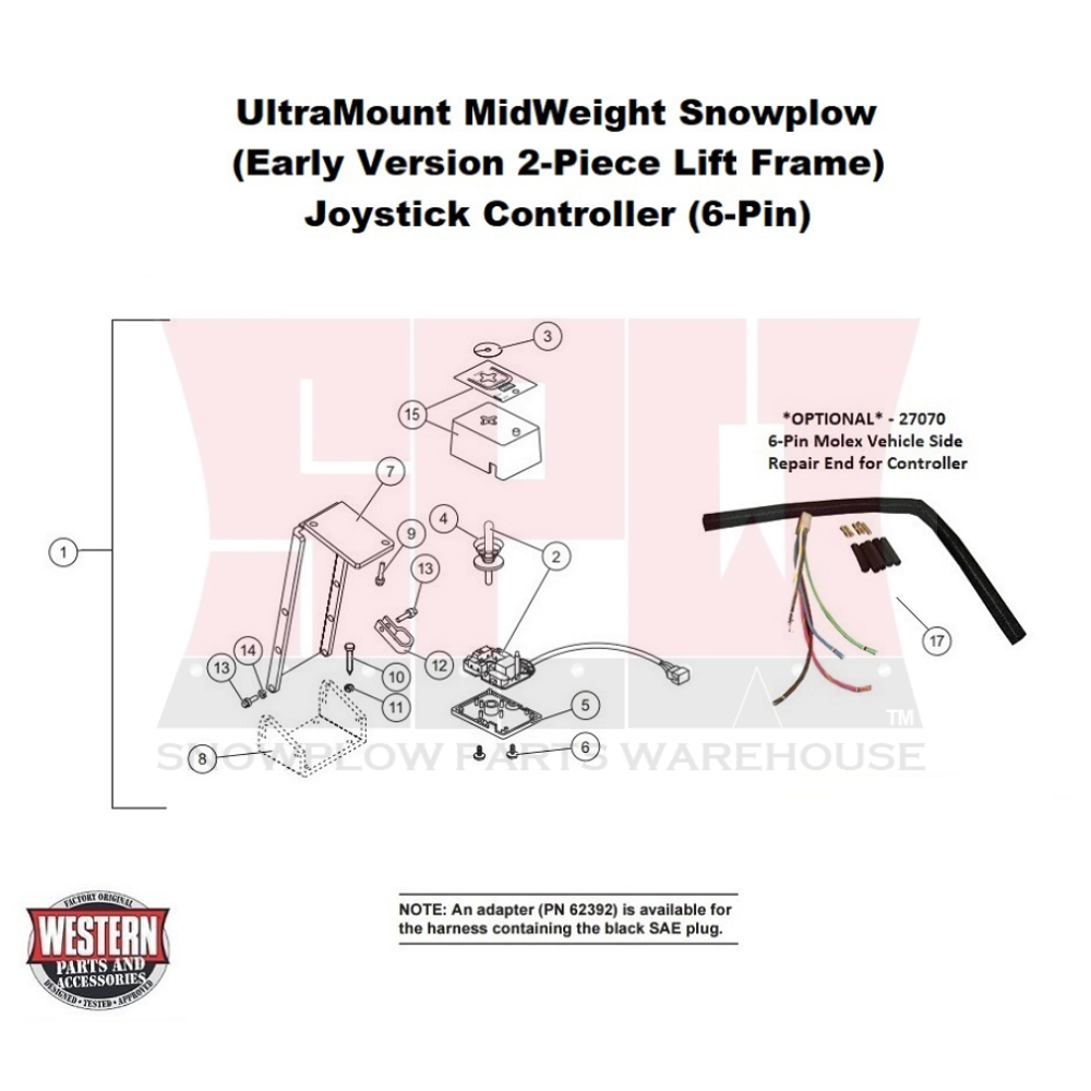 UltraMount MidWeight (Non Fleet Flex) Plow Controller - Joystick (6-Pin ...