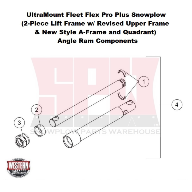 UltraMount Fleet Flex Pro Plus Plow Angle Ram Components | Snowplow ...