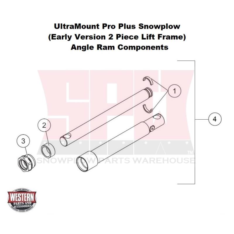 UltraMount Pro Plus (Non Fleet Flex) Plow Angle Ram Components ...