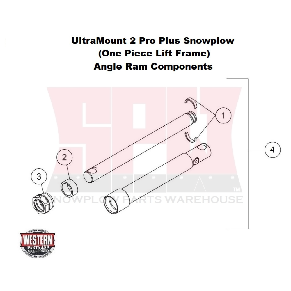 UltraMount 2 Pro Plus Plow Angle Ram Components | Snowplow Parts Warehouse