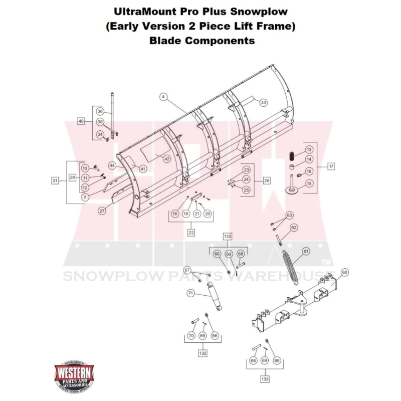 UltraMount Pro Plus Blade Components | Snowplow Parts Warehouse