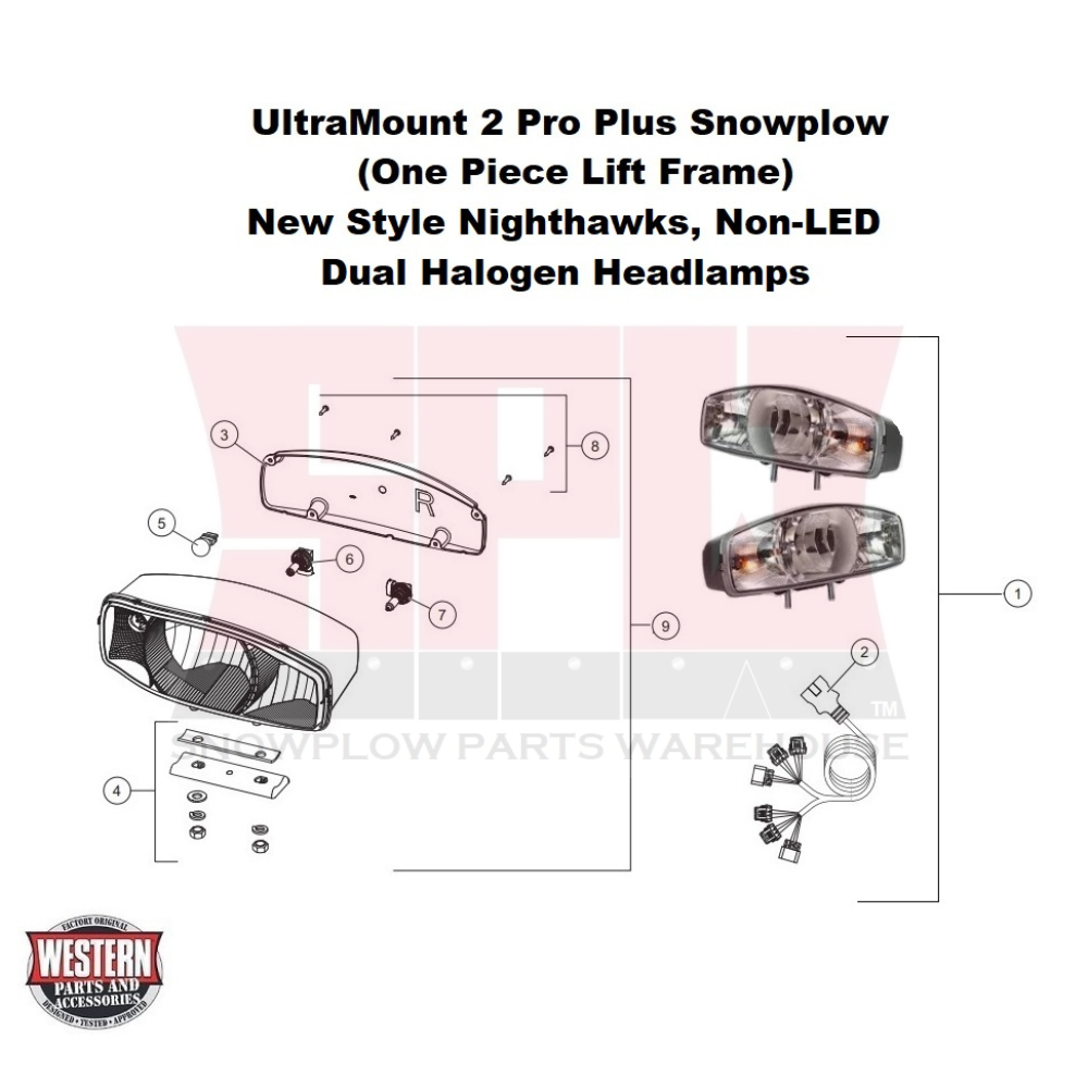 UltraMount 2 Pro Plus Plow Headlamps, New Style Nighthawks, Non-LED ...