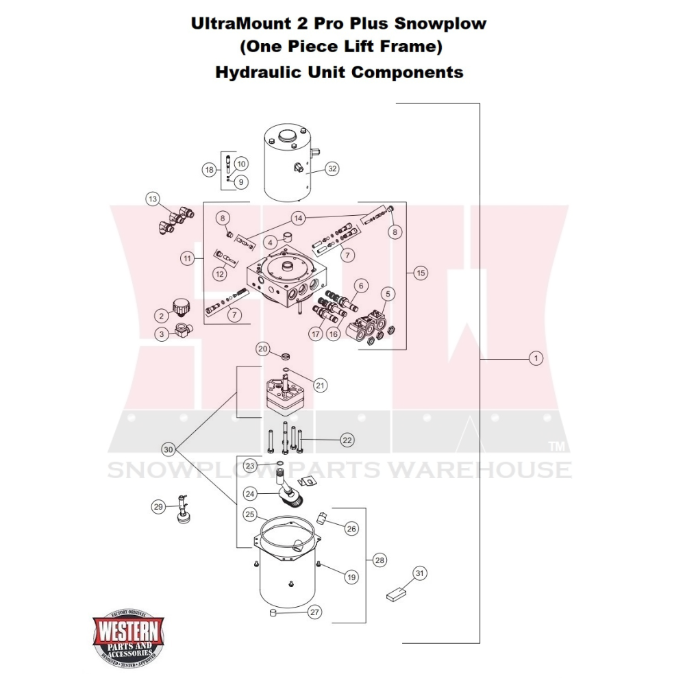 UltraMount 2 Pro Plus Plow Hydraulic Unit Components | Snowplow Parts ...