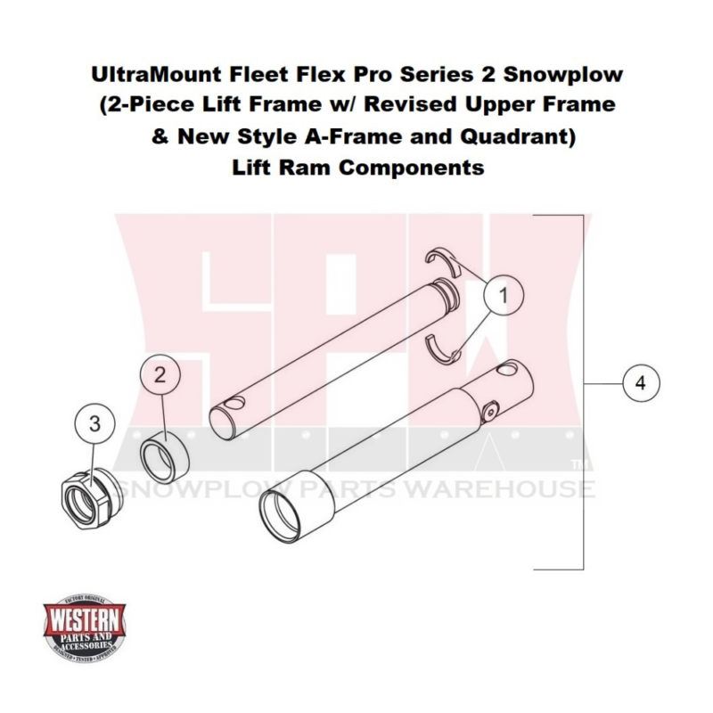 UltraMount Fleet Flex Pro Plow Series 2 Lift Ram Components | Snowplow ...