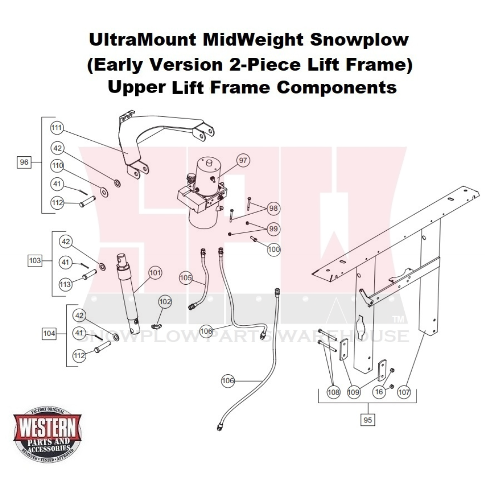 UltraMount MidWeight (Non Fleet Flex) Plow Upper Lift Frame | Snowplow ...