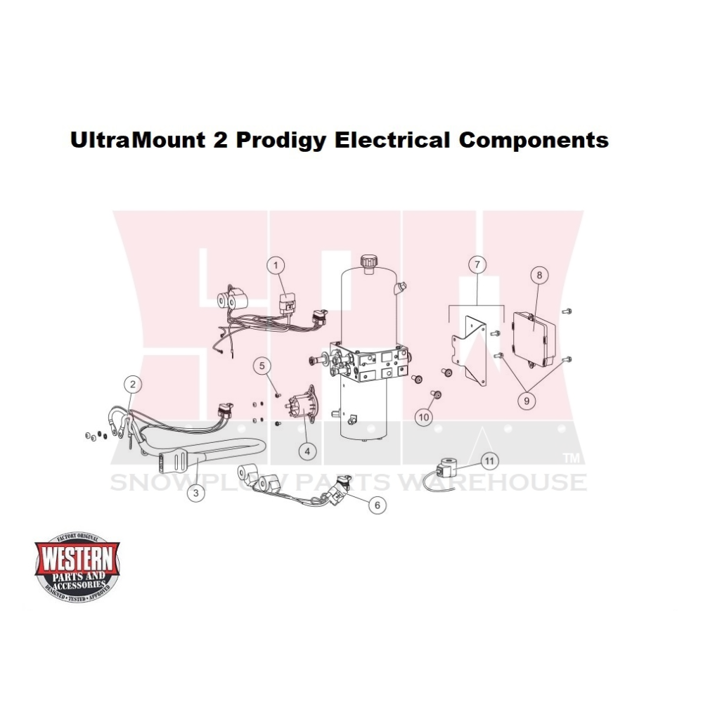 UltraMount Prodigy Electrical Components - Plow Side | Snowplow Parts ...