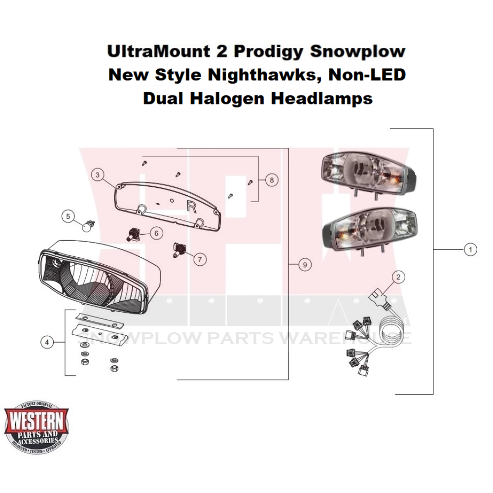 UltraMount Prodigy Headlamps, New Style Nighthawks, Non-LED | Snowplow ...