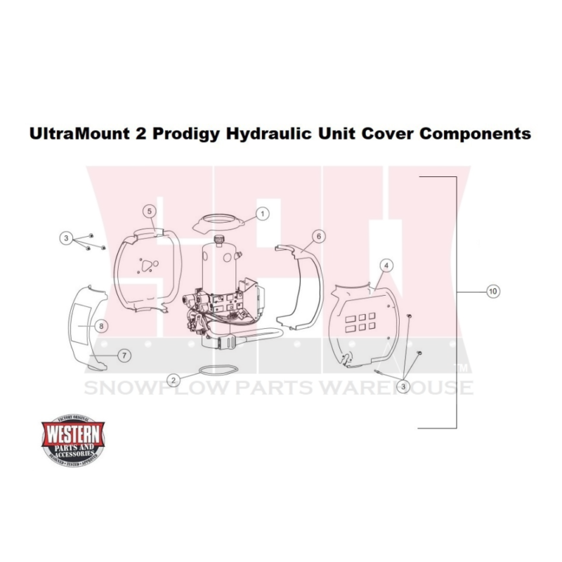 UltraMount Prodigy Hydraulic Unit Cover Components | Snowplow Parts ...