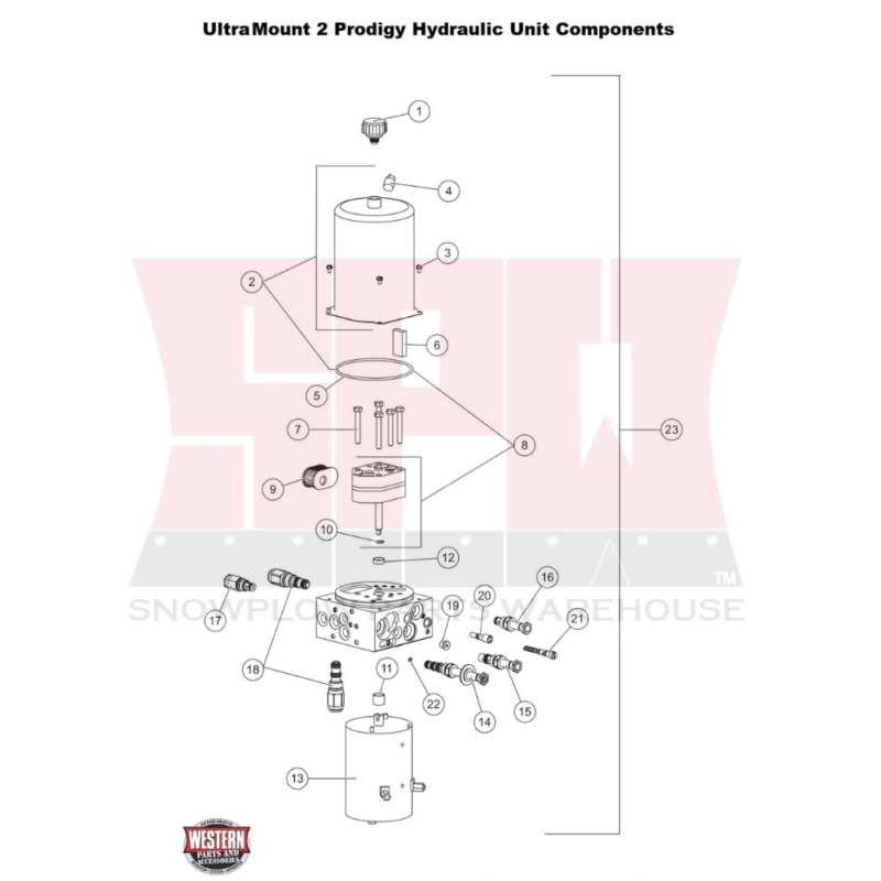 UltraMount Prodigy Hydraulic Unit Components | Snowplow Parts Warehouse