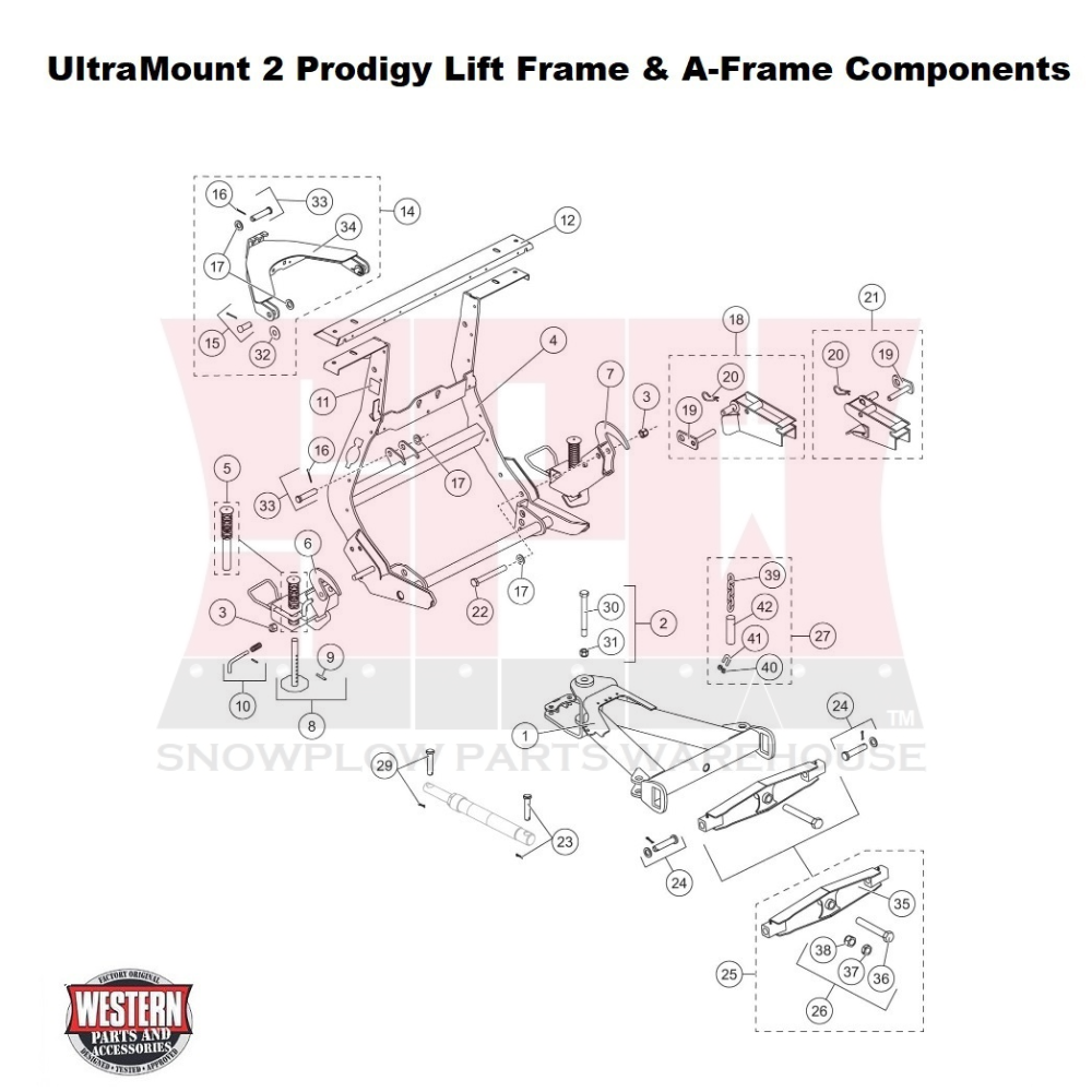 UltraMount Prodigy Lift Frame & A-Frame Components | Snowplow Parts ...