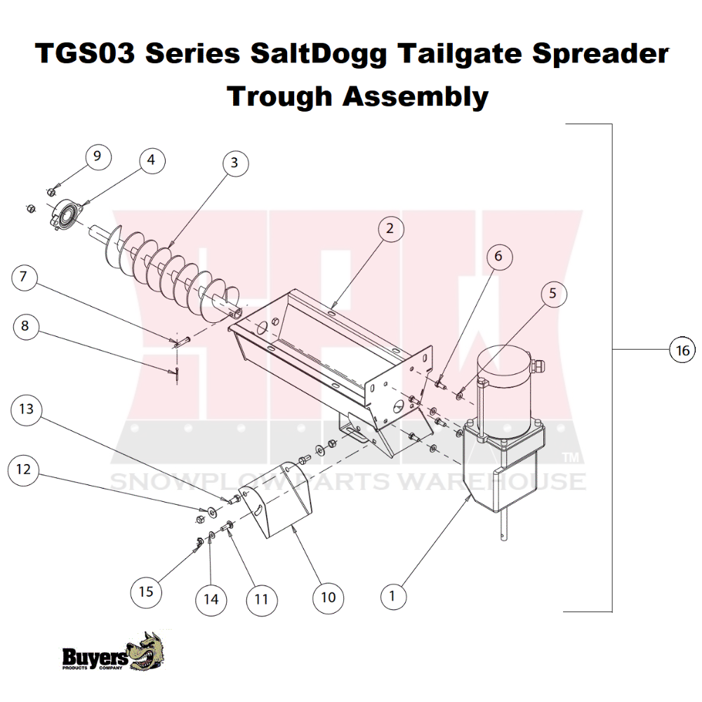 TGS03 Series Trough Assembly | Snowplow Parts Warehouse