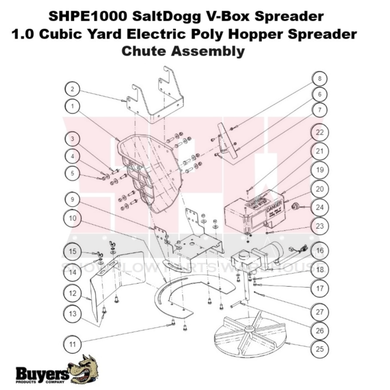 SHPE1000 CHUTE ASSEMBLY | Snowplow Parts Warehouse