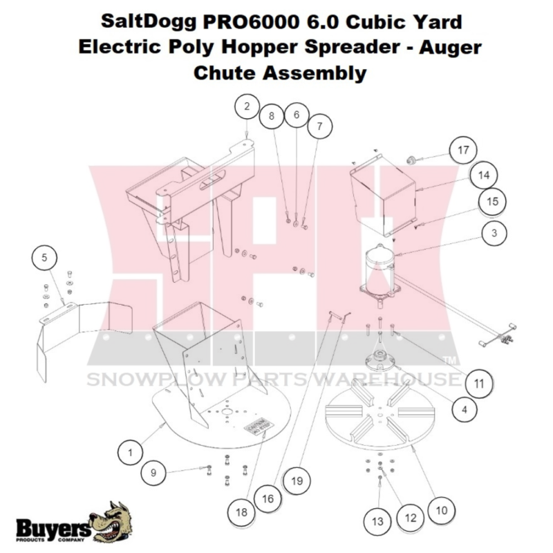 SALTDOGG PRO6000 CHUTE, SIDE SWING | Snowplow Parts Warehouse
