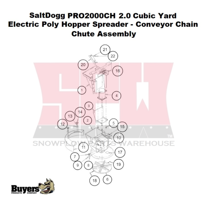 SALTDOGG PRO2000CH CHUTE ASSEMBLY | Snowplow Parts Warehouse