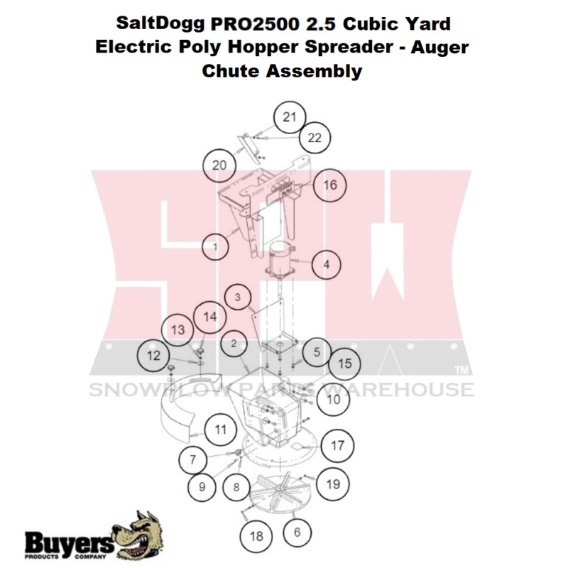 SALTDOGG PRO2500 CHUTE ASSEMBLY | Snowplow Parts Warehouse