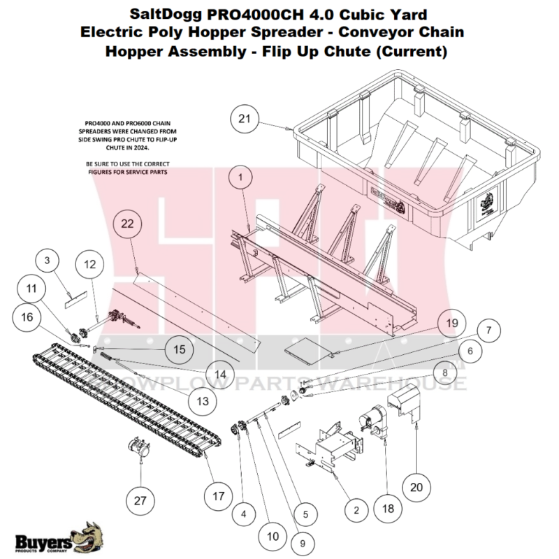 SALTDOGG PRO4000CH HOPPER ASSEMBLY- FLIP UP CHUTE (CURRENT) | Snowplow ...